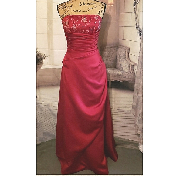 Alexia Designs | Dresses | Alexia Designs Claret Satin Formal Gown 2 ...